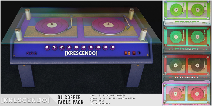 Second Life Marketplace - [Kres] DJ Coffee Table Pack
